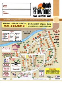 Santa Cruz Redwoods RV Resort Park Map & Guest Guide